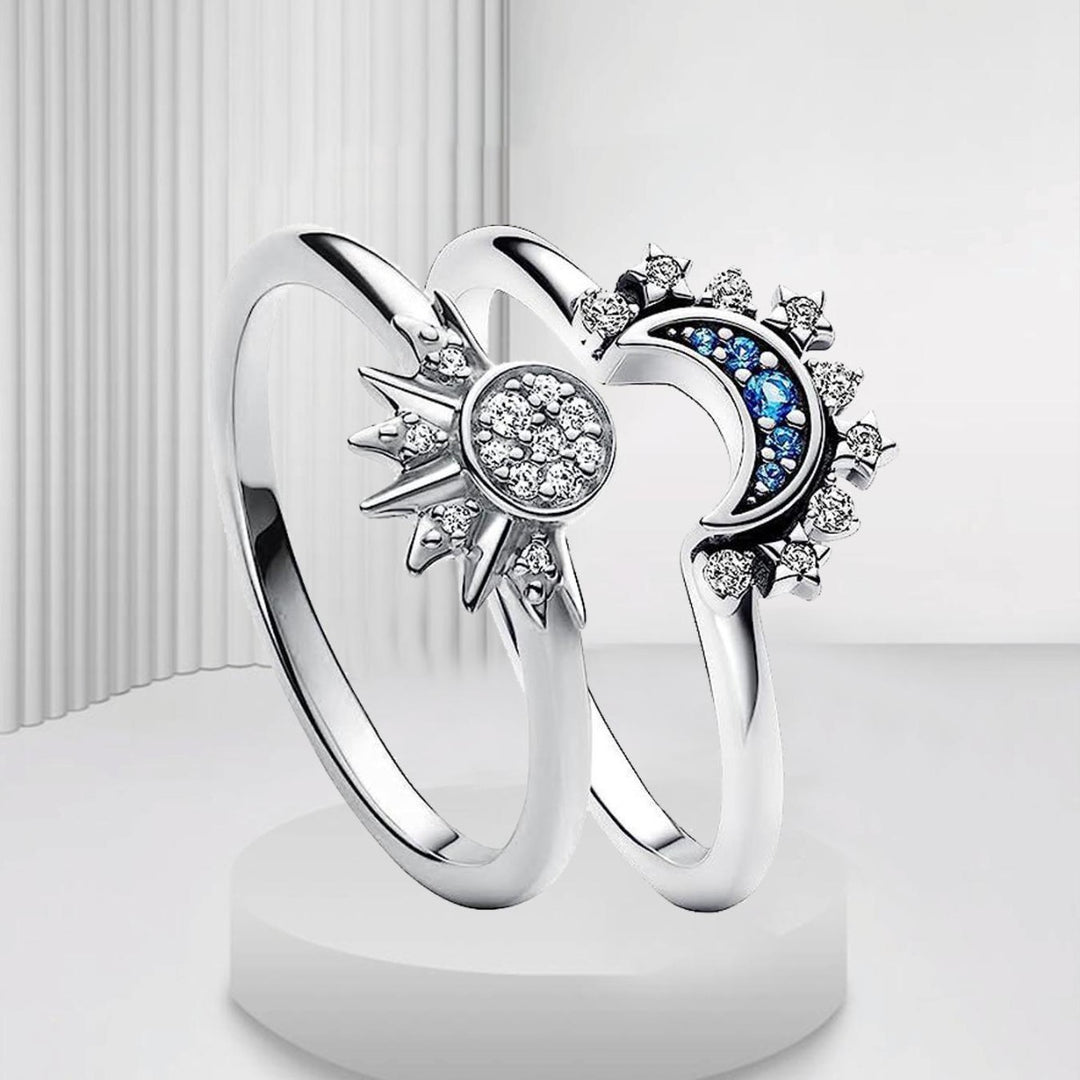 Sun & Moon Heart Couple Rings (Romantic Bond Vibe Style) – wntutx