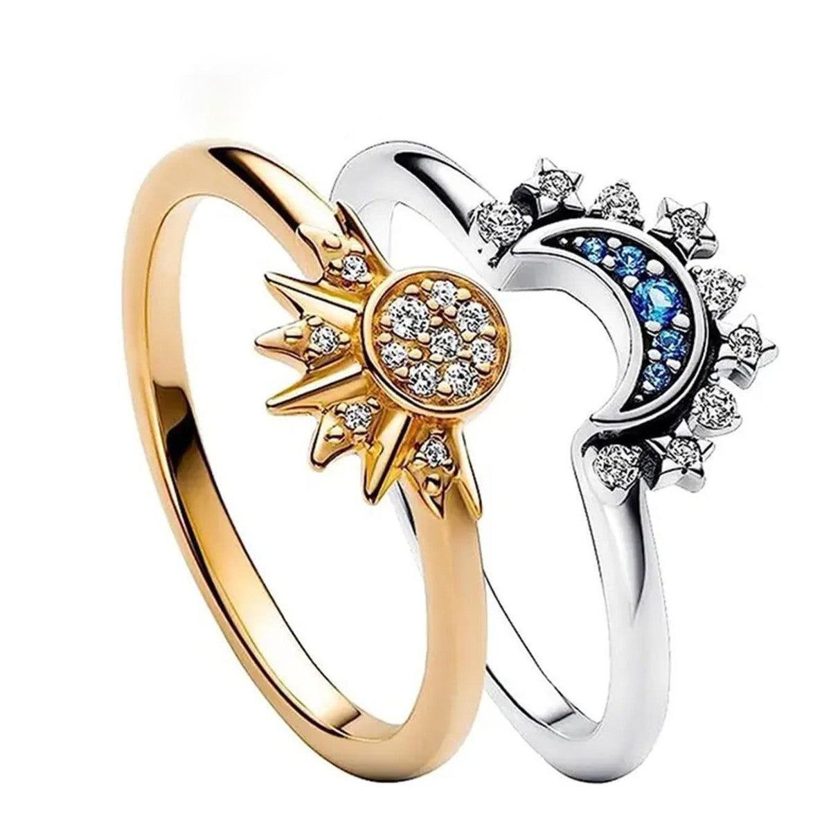 Sun & Moon Heart Couple Rings (Romantic Bond Vibe Style) – wntutx